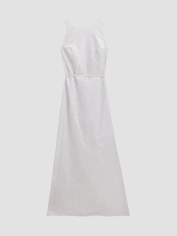 Kiki De Montparnasse High Summer Simone Linen-cotton Eyelet Maxi Dress - Ivory