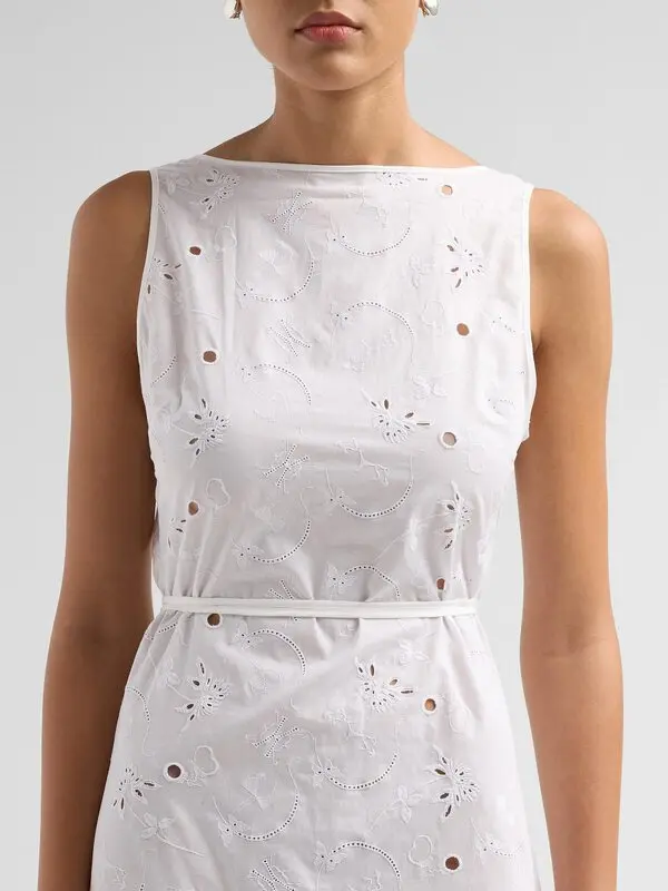 Kiki De Montparnasse High Summer Simone Linen-cotton Eyelet Maxi Dress - Ivory