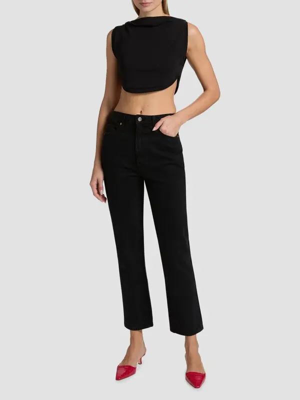 A.L.C. Mae Draped Cotton Crop Tank