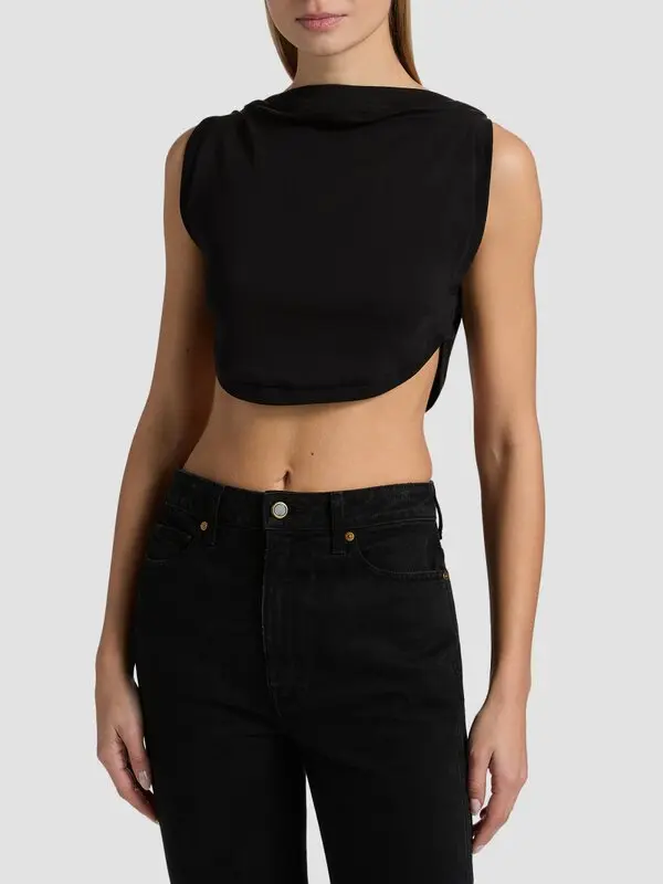 A.L.C. Mae Draped Cotton Crop Tank