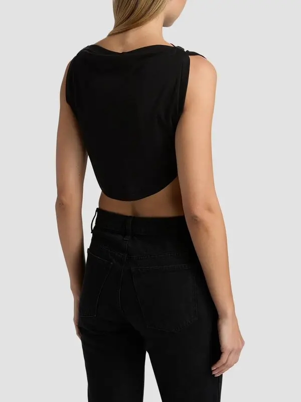 A.L.C. Mae Draped Cotton Crop Tank