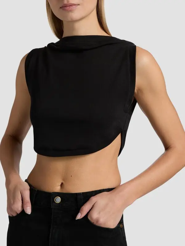 A.L.C. Mae Draped Cotton Crop Tank