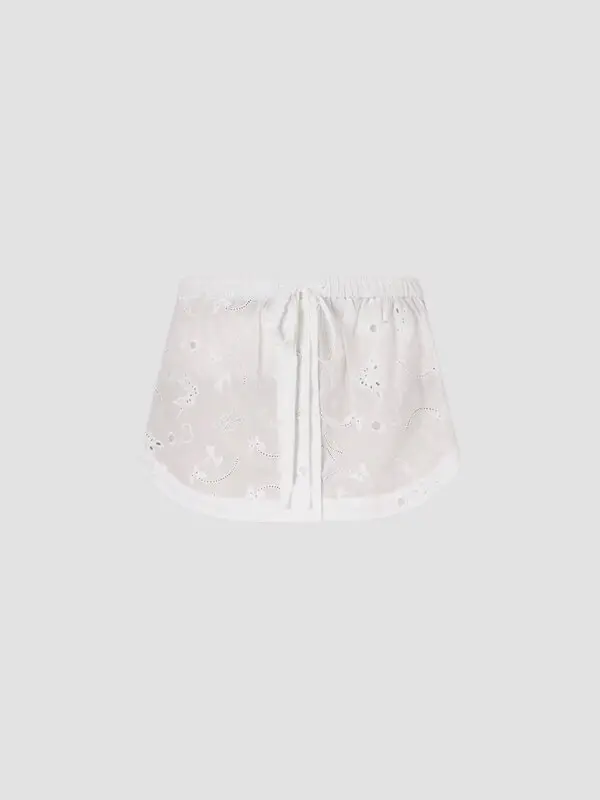 Kiki De Montparnasse Simone Cotton Eyelet Mini Skirt