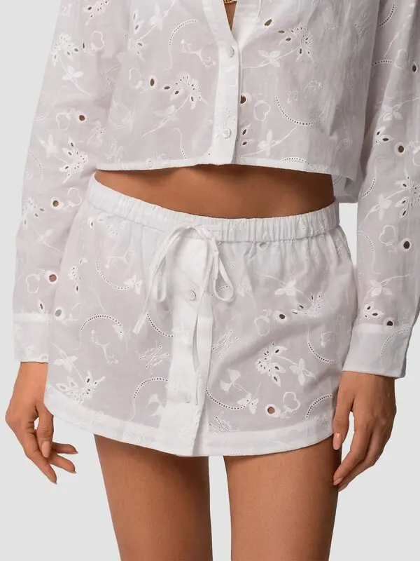 Kiki De Montparnasse Simone Cotton Eyelet Mini Skirt