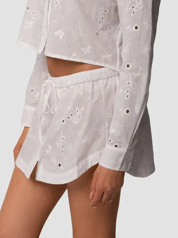 Kiki De Montparnasse Simone Cotton Eyelet Mini Skirt