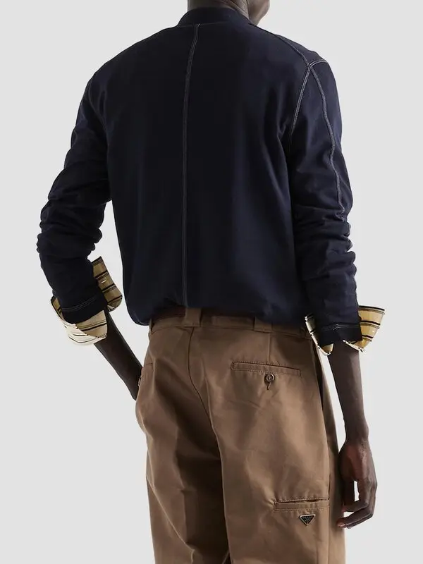 Prada Long-sleeved Wool Polo Sweater