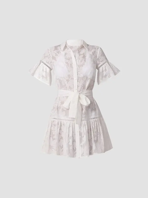 Shoshanna Floral Cotton-blend Mini-shirtdress - Optic
