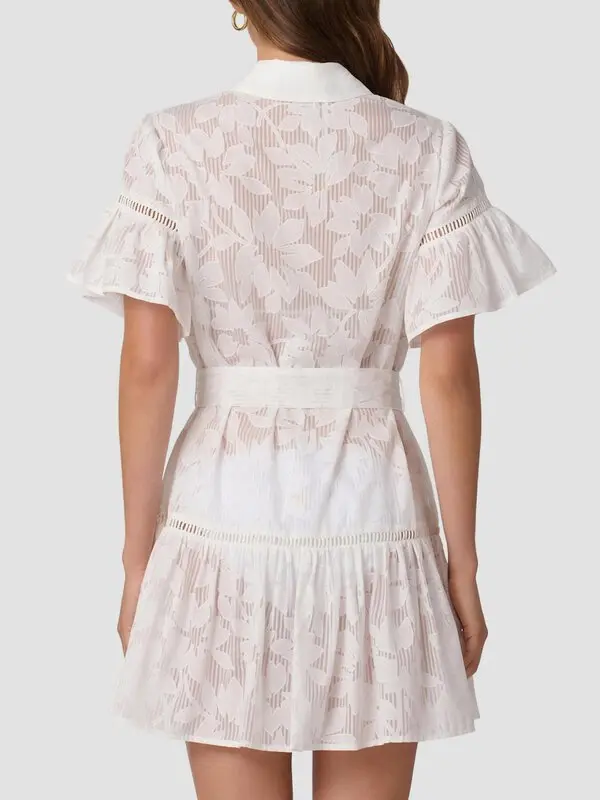 Shoshanna Floral Cotton-blend Mini-shirtdress