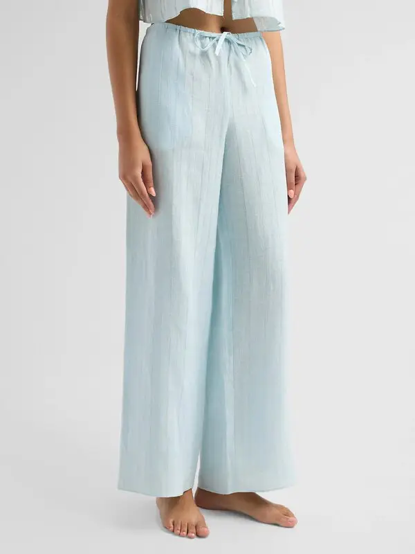 Kiki De Montparnasse Sheer Cotton-linen Stripe Pants