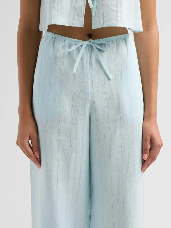 Kiki De Montparnasse Sheer Cotton-linen Stripe Pants