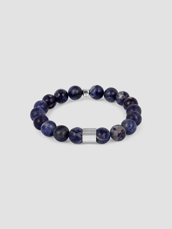 Tateossian Sterling Silver Beaded Bracelet