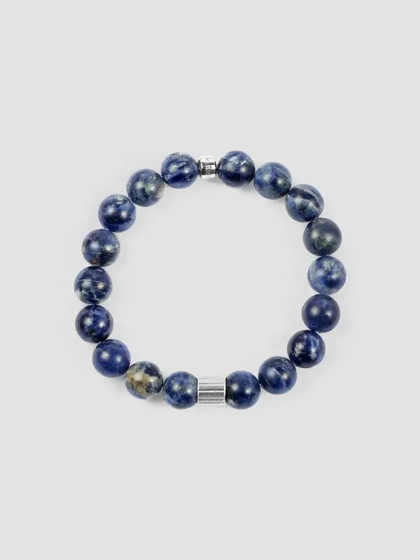 Tateossian Sterling Silver Beaded Bracelet