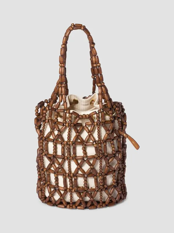 Miu Miu Mesh Bucket Bag - Brown