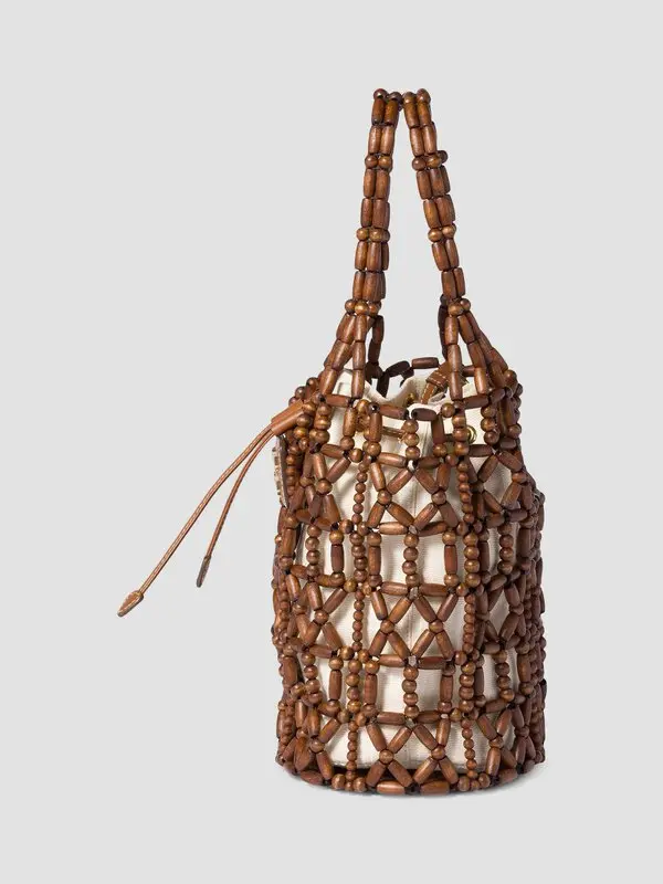 Miu Miu Mesh Bucket Bag - Brown
