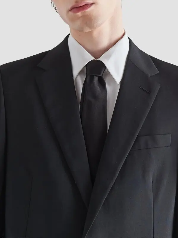Prada Single Breasted Wool And Mohair Suit - Black