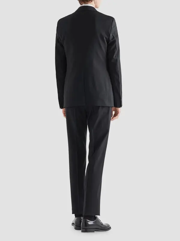 Prada Single Breasted Wool And Mohair Suit - Black