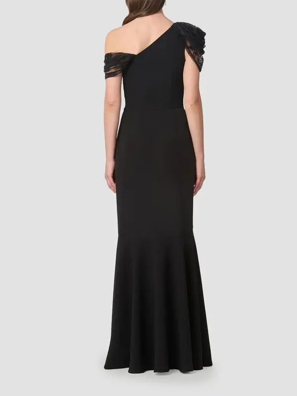 Shoshanna Tayla Lace-trimmed Trumpet Gown - Jet