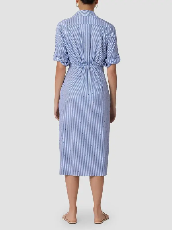 Shoshanna Striped Cotton Tie-waist Shirtdress