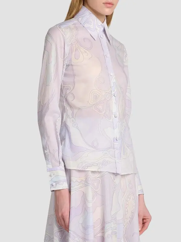 Emilio Pucci Passepartout Cotton Muslin Slim-fit Shirt