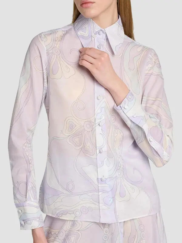 Emilio Pucci Passepartout Cotton Muslin Slim-fit Shirt