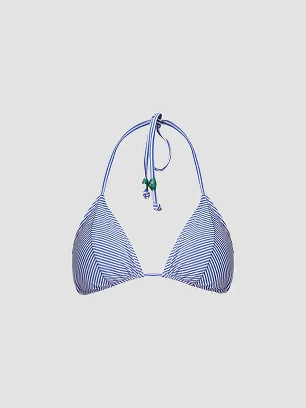 Shoshanna Striped Triangle Bikini Top