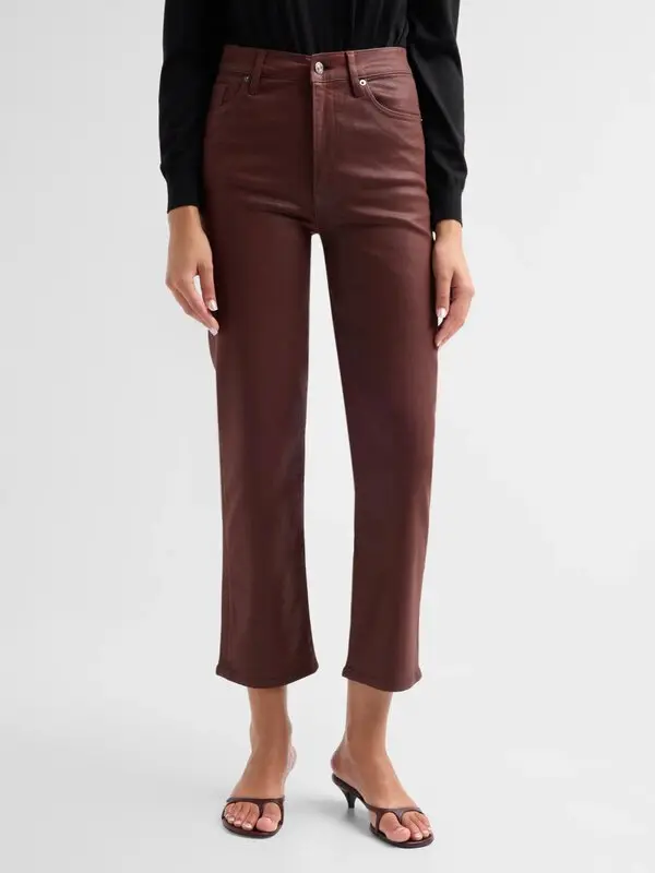 FRAME Le Sleek Coated Straight-leg Crop Jeans