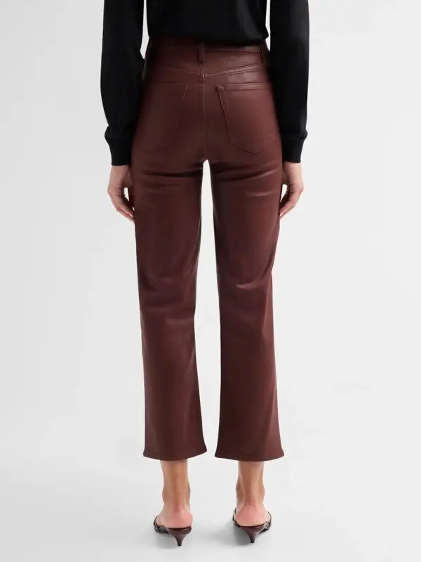 FRAME Le Sleek Coated Straight-leg Crop Jeans