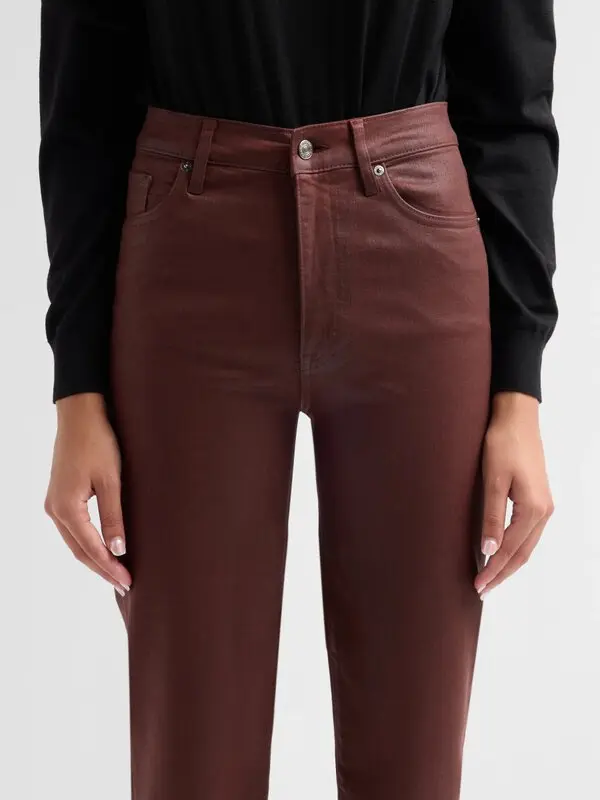 FRAME Le Sleek Coated Straight-leg Crop Jeans