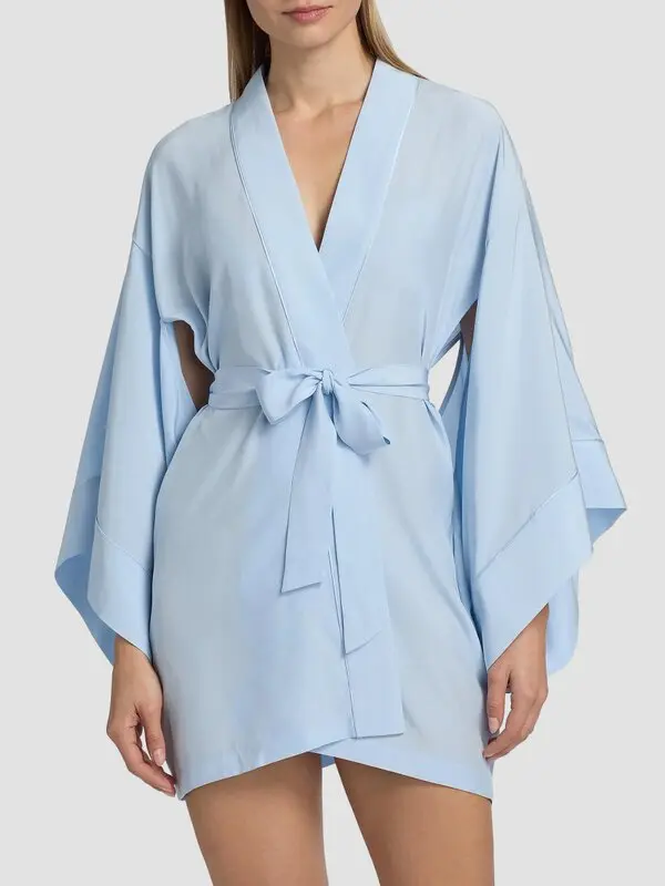 Kiki De Montparnasse Les Partenaires Muse Silk Kimono-inspired Robe