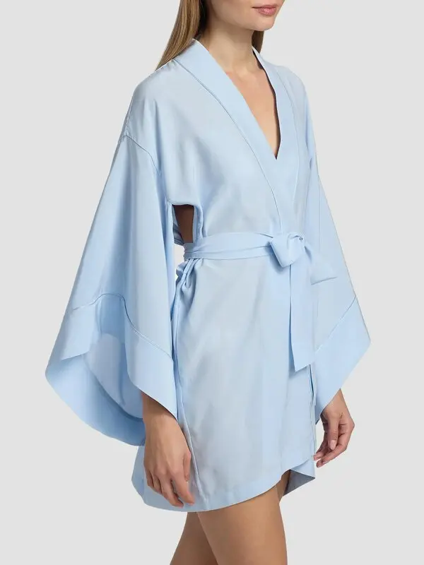 Kiki De Montparnasse Les Partenaires Muse Silk Kimono-inspired Robe