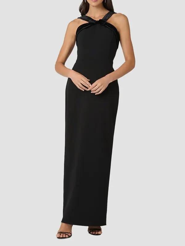 Shoshanna Gala Bow Column Maxi Dress