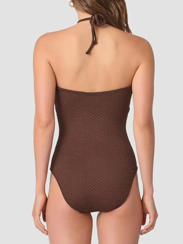 Shoshanna Halterneck Cinched One-piece Swimsuit