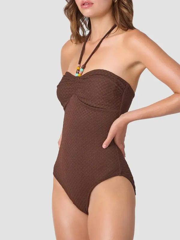 Shoshanna Halterneck Cinched One-piece Swimsuit