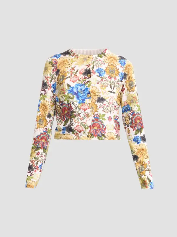 Alice + Olivia Carson Floral Cotton-blend Cardigan