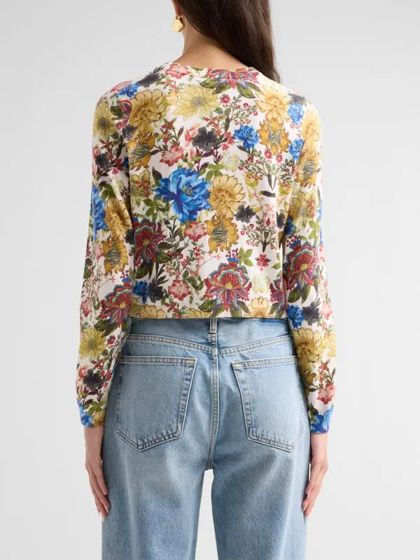 Alice + Olivia Carson Floral Cotton-blend Cardigan