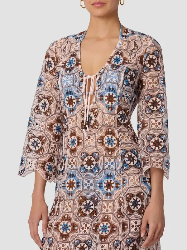 Shoshanna Cannes Crochet Cover-up Midi-dress