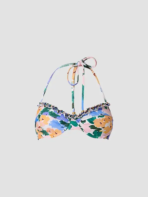 Shoshanna Floral Halterneck Bikini Top