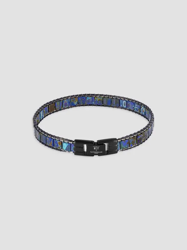 Tateossian Rt Ip Stainless Steel & Mosaic Glass Bead Bracelet