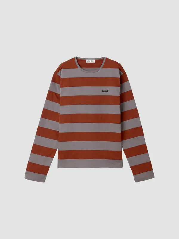 Miu Miu Striped Jersey T-shirt