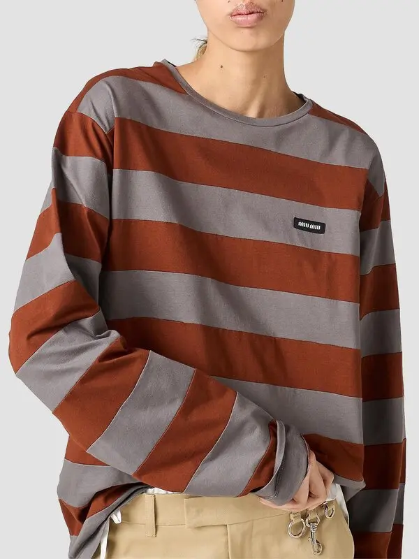 Miu Miu Striped Jersey T-shirt
