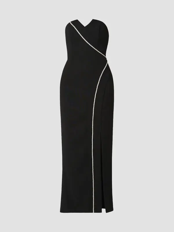 Shoshanna Star Bandeau Slit Midi-dress - Jet