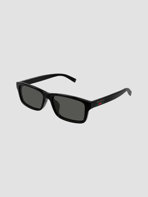 Gucci Lines 57mm Rectangular Sunglasses - Black