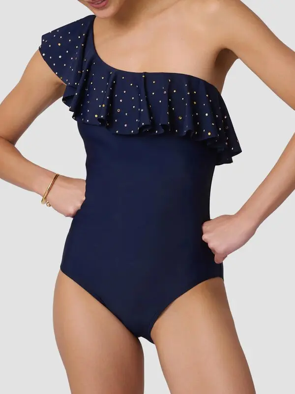 Shoshanna Ruffle One-shoulder One-piece Swimsuit