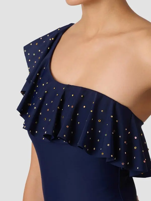 Shoshanna Ruffle One-shoulder One-piece Swimsuit