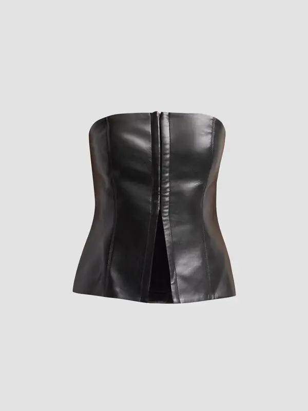 Alice + Olivia Pat Faux Leather Vest Top