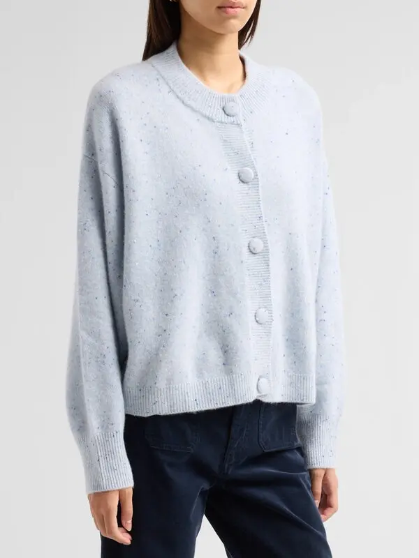 FRAME Fleck Cashmere Crewneck Cardigan