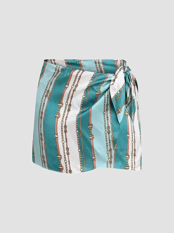 L'Agence Marceline Belt-print Satin Pareo