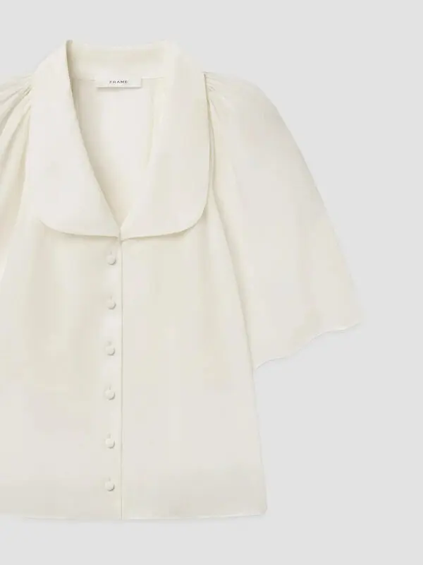 FRAME Silk Peter Pan-collar Gala Shirt