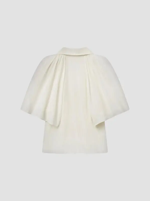 FRAME Silk Peter Pan-collar Gala Shirt