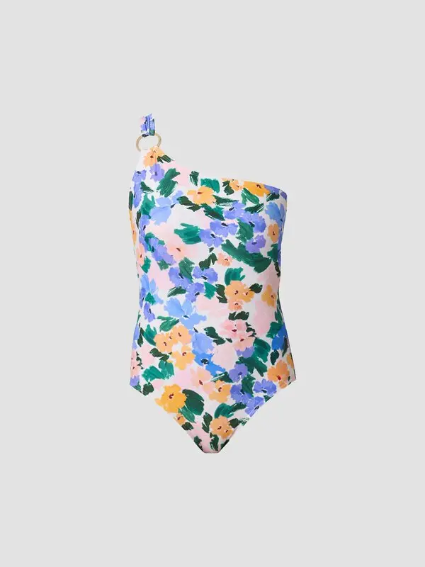 Shoshanna Floral One-shoulder One-piece Swimsuit